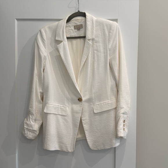 LOFT | Jackets & Coats | Loft White Linen Like Blazer | Poshmark